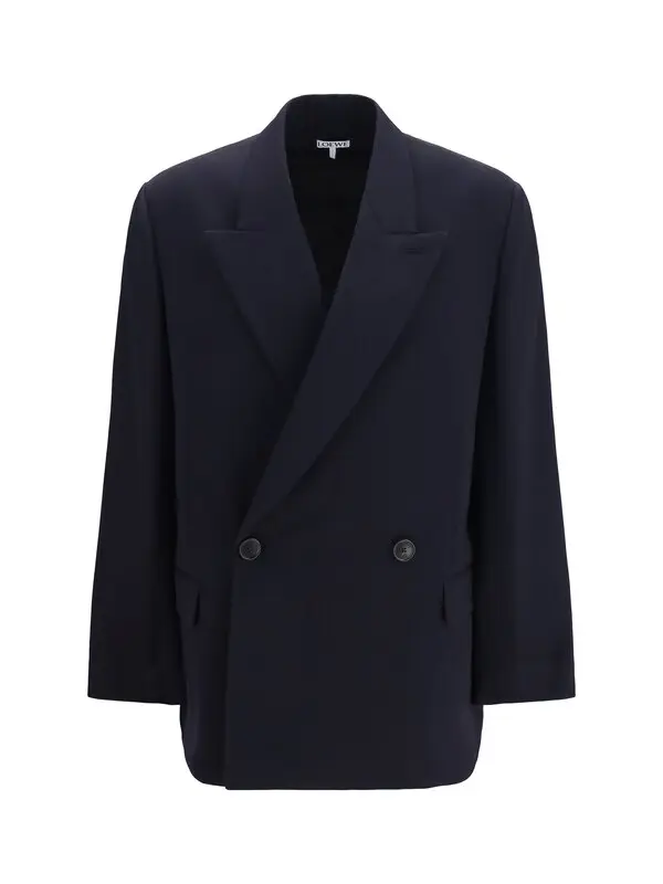 Loewe Wool Blend Double-breasted Jacket - Blue