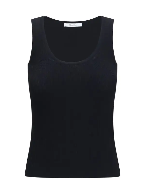 Max Mara Ribbed Jersey Tank Top - Black