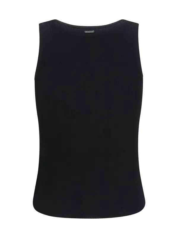 Max Mara Ribbed Jersey Tank Top - Black