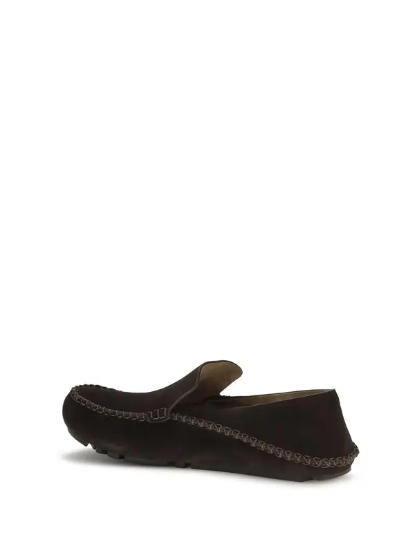 Loewe Rambla Suede Calfskin Loafers - Brown