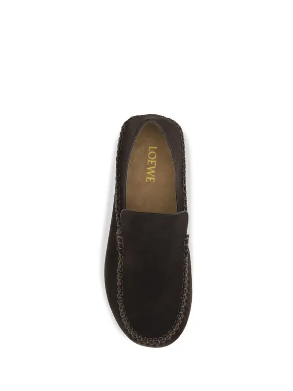 Loewe Rambla Suede Calfskin Loafers - Brown