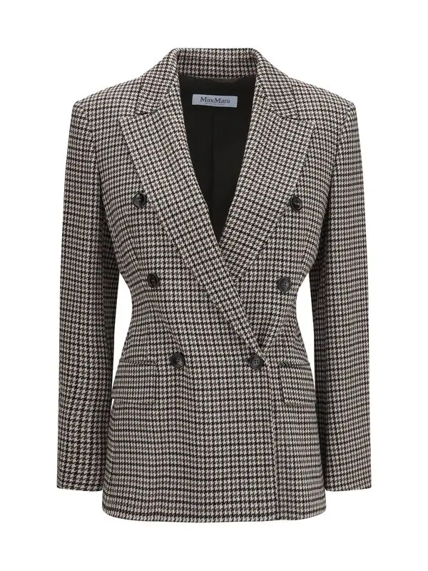 Max Mara Eccelso Double-breasted Houndstooth Blazer - Multicolor