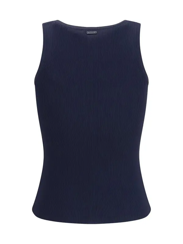 Max Mara Ribbed Jersey Tank Top - Blue