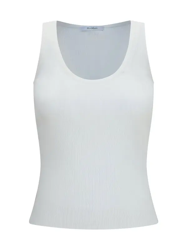 Max Mara Ribbed Jersey Tank Top - White