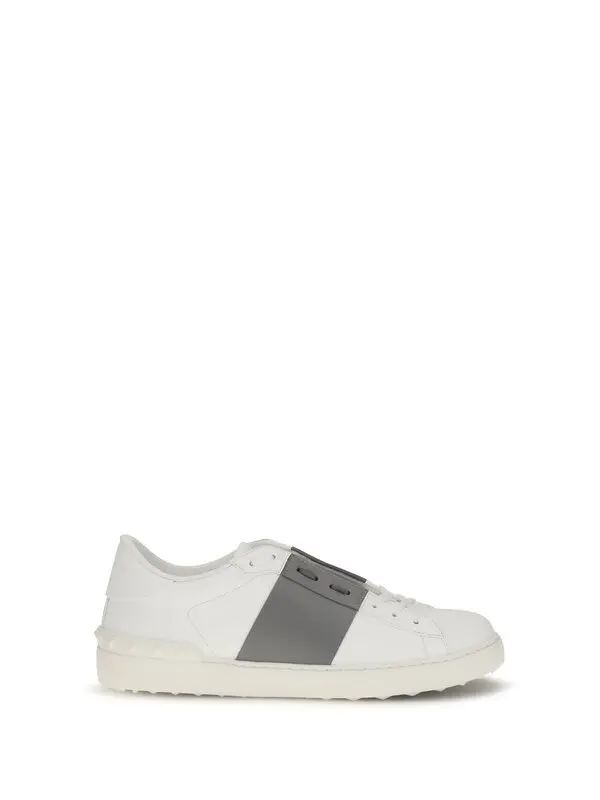 Valentino Garavani Open Sneakers With Studded Heel - Silver