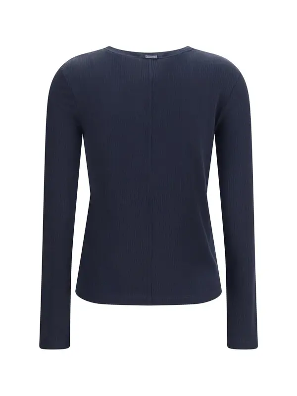 Max Mara Ribbed Long-sleeve Crew Neck Sweater - Blue
