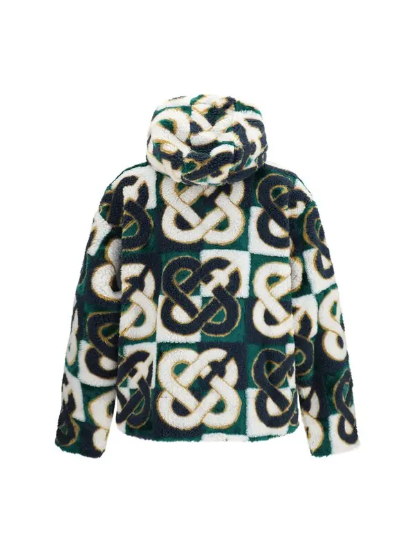Casablanca Monogram Fleece Hooded Jacket - Multicolor