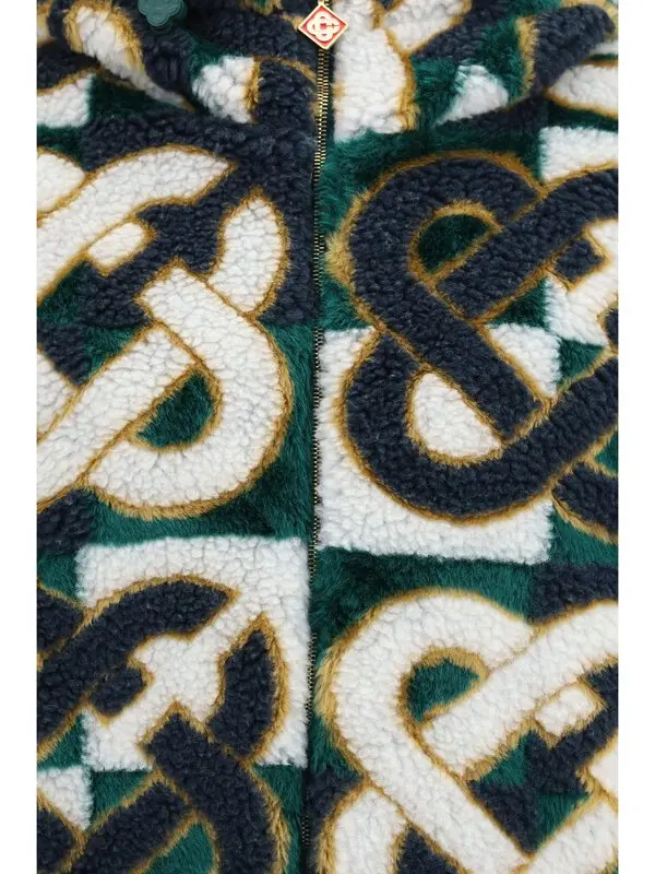 Casablanca Monogram Fleece Hooded Jacket - Multicolor