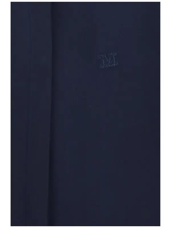 Max Mara Geranio Crepe De Chine Shirt With Embroidered Monogram - Blue