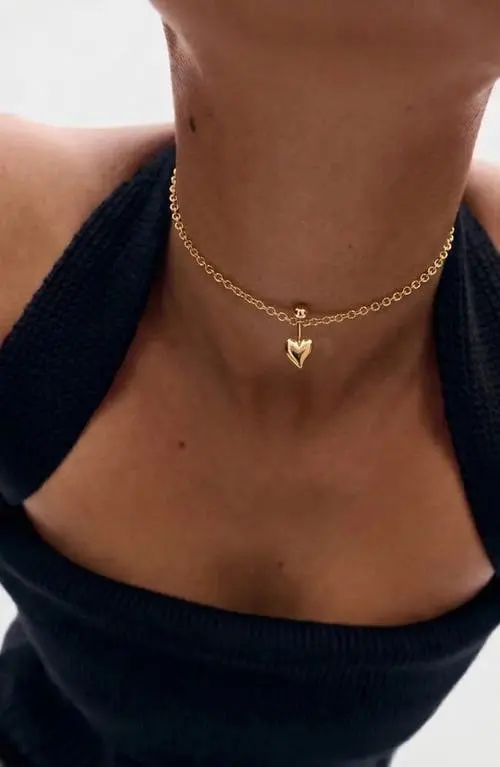 YOJ Mini Heart Pendant Rope Chain Necklace