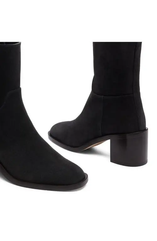 STUART WEITZMAN Maris Zip Bootie - Black Suede