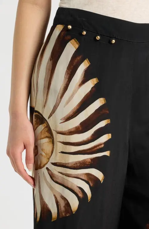 Farm Rio Ammonite Print Wide Leg Pants