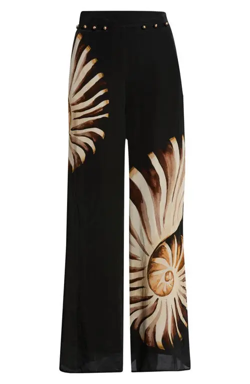 Farm Rio Ammonite Print Wide Leg Pants