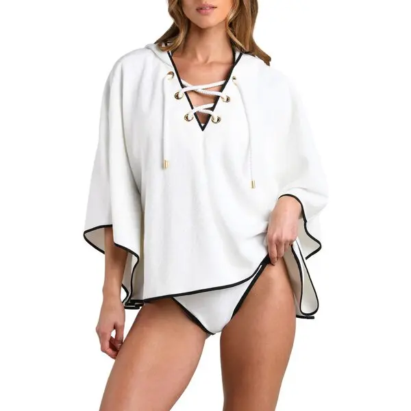 L'Agence Fine Line Demeter Cover-up Shirt - White