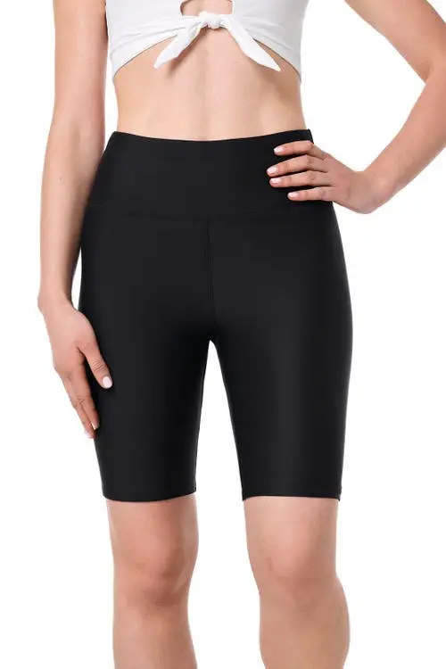 Coolibar Ocean Sculpt High Rise Swim Shorts - Black