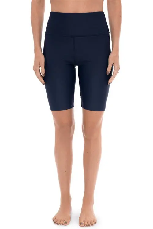 Coolibar Ocean Sculpt High Rise Swim Shorts - Navy