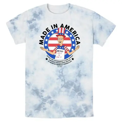 KING OF THE HILL Dale Gribble Made In America Graphic T-shirt - White/blue