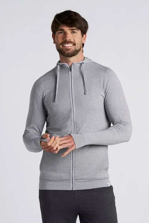 Coolibar Lumaleo Full Zip Hoodie - Grey Heather