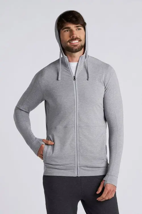 Coolibar Lumaleo Full Zip Hoodie - Grey Heather