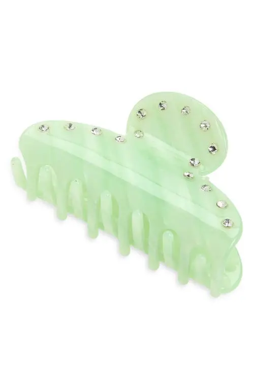 L. Erickson Belfort Claw Clip With Crystal Embellishments - Green
