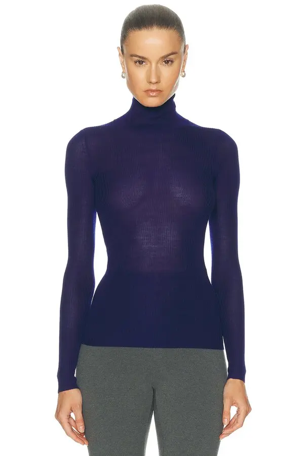 JIL SANDER Ribbed Turtleneck Sweater - High Tide