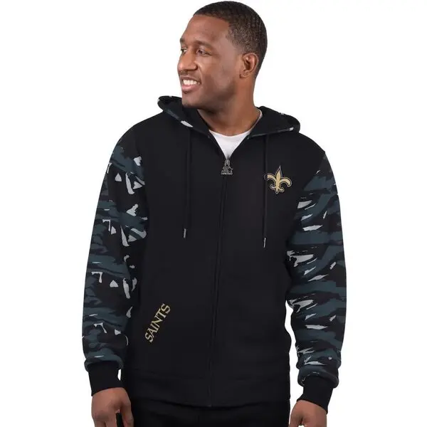 STARTER New Orleans Saints Thursday Night Gridiron Full-zip Hoodie - Black