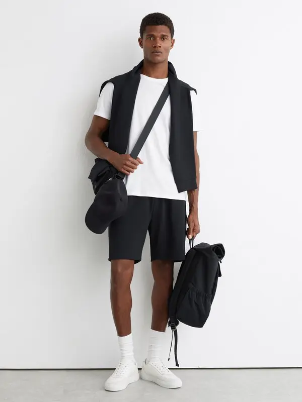REISS Tavolla Textured Drawstring Shorts - Navy