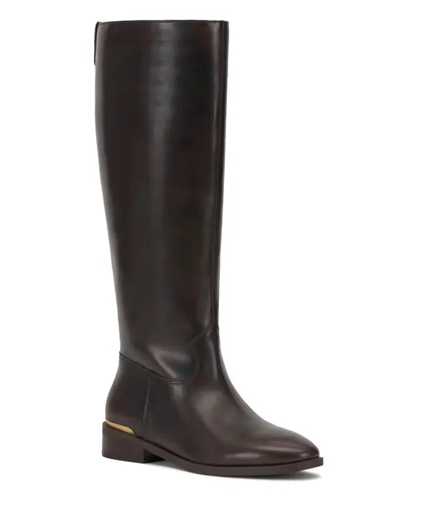 Vince Camuto Bercla Knee High Riding Boots - Aged Bourbon Leather