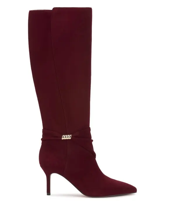 Vince Camuto Meezo Knee-high Stiletto Boots - Pomegranate Suede
