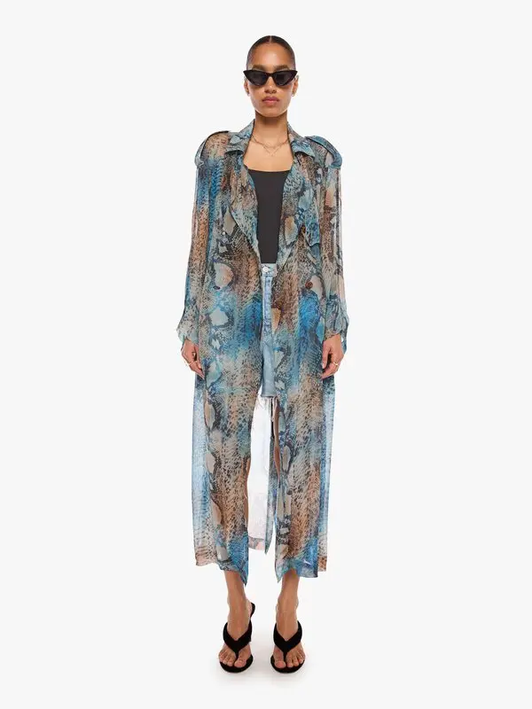 Alix Of Bohemia Jasper Serpent Tide Printed Trench Coat - Brown