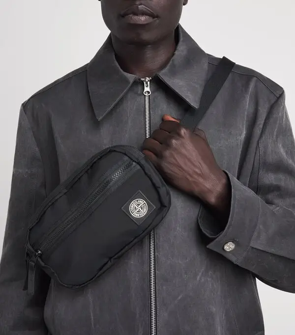 Stone Island Logo Patch Belt Bag - Black