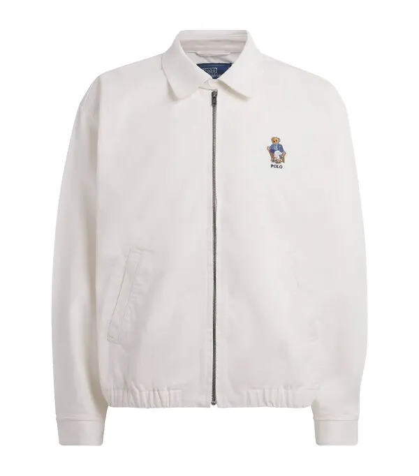 Polo Ralph Lauren Embroidered Polo Bear Bomber Jacket - White