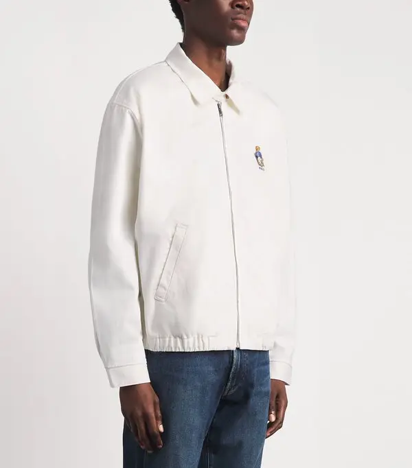 Polo Ralph Lauren Embroidered Polo Bear Bomber Jacket - White