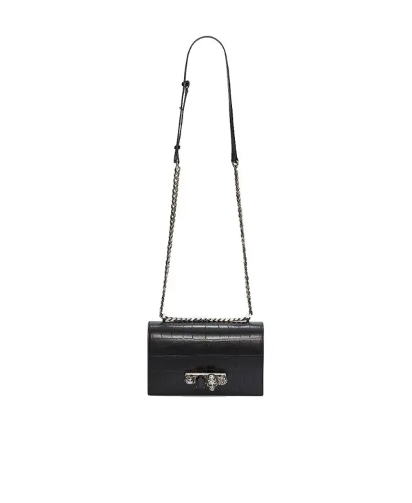Alexander McQueen Jewelled Skull Embossed Shoulder Bag
