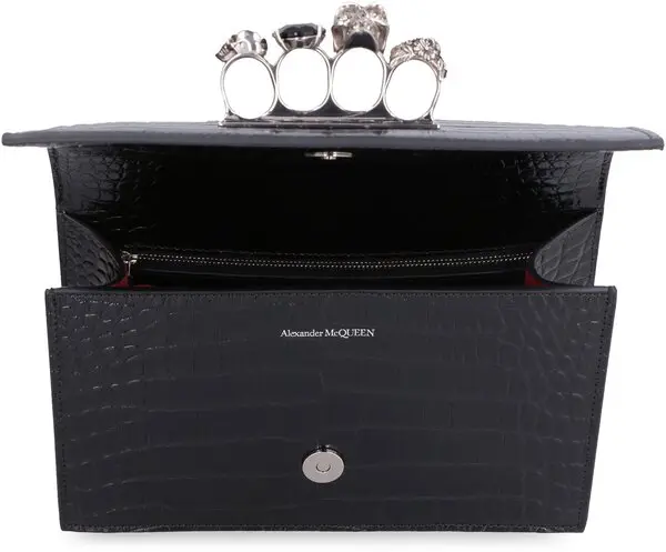 Alexander McQueen Jewelled Skull Embossed Shoulder Bag
