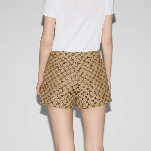 Gucci Gg Monogram Shorts With Hook-and-buckle Placket