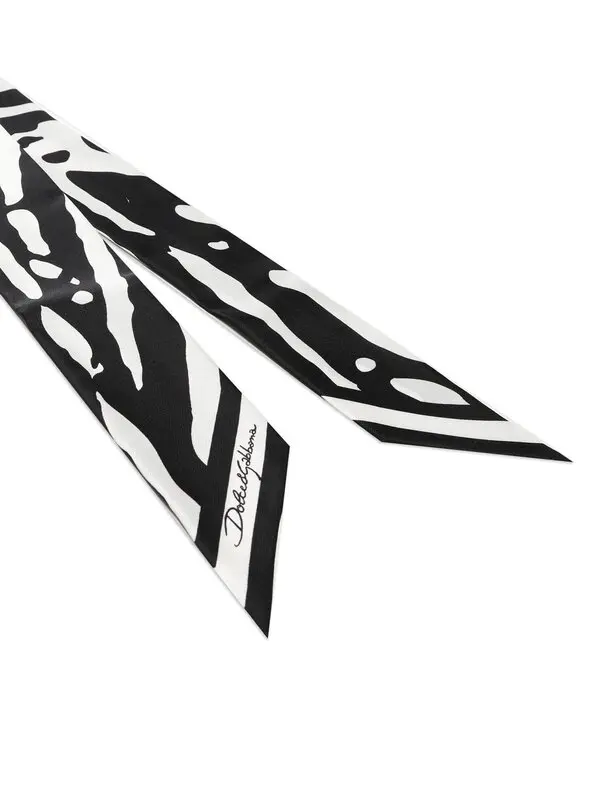 Dolce & Gabbana Dolce Gabbana Zebra Printed Twill Headscarf