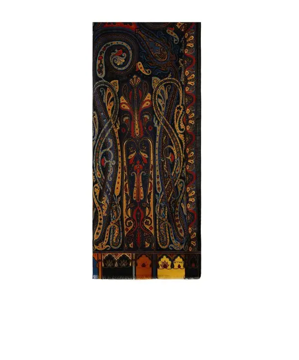 Etro Patterned Fringed Scarf