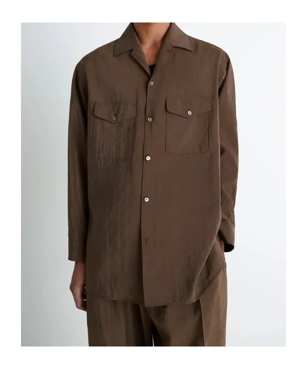 LEMAIRE Cuban-collar Patch-pocket Shirt