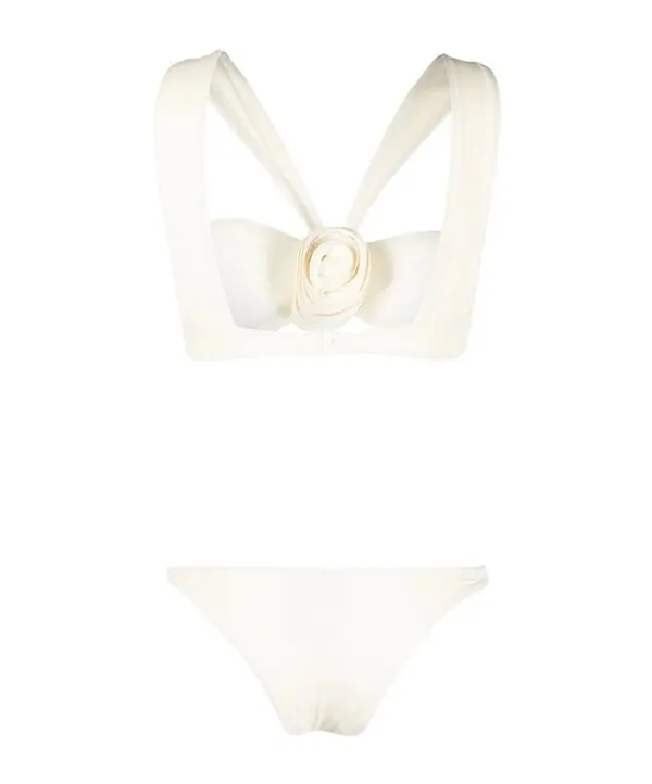 LA REVECHE Flower-detail Bikini Set