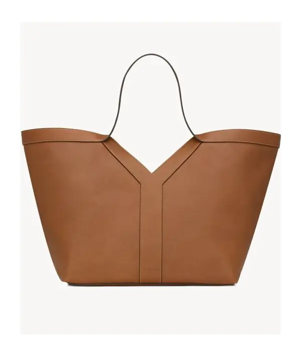 Saint Laurent Y Tote In Leather - Brown