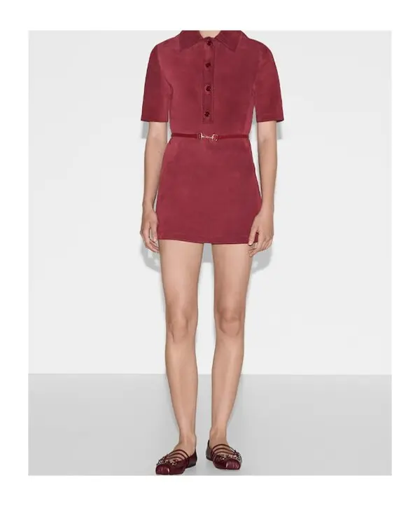 Gucci Short-sleeve Shirt Dress With Horsebit Belt