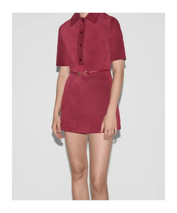 Gucci Short-sleeve Shirt Dress With Horsebit Belt
