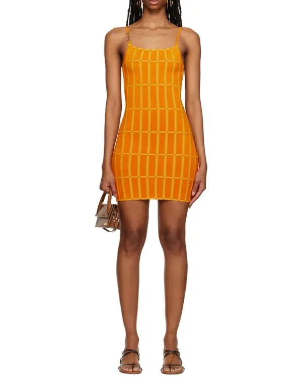 Jacquemus La Robe Maille Malha Checked Mini Dress