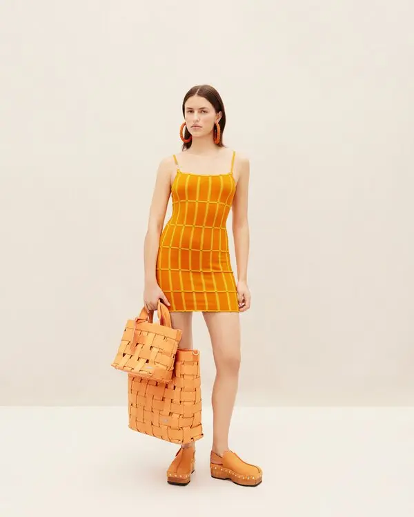 Jacquemus La Robe Maille Malha Checked Mini Dress