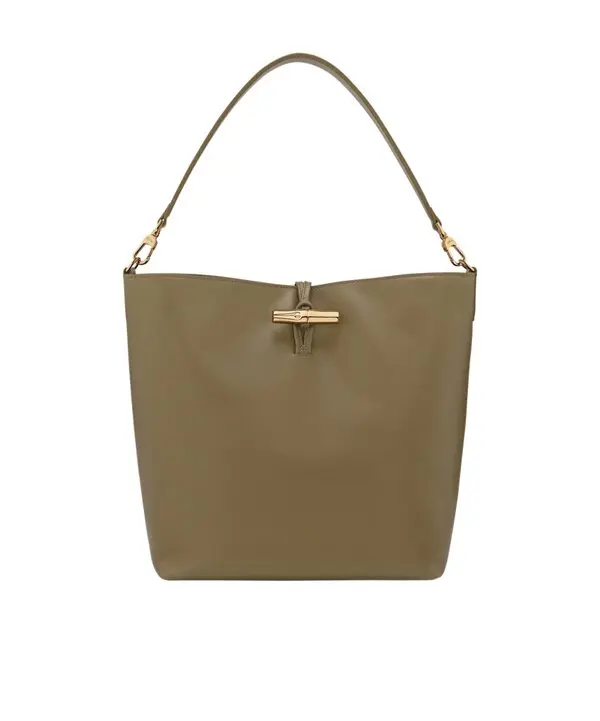 Longchamp Bamboo Clasp Leather Shoulder Bag