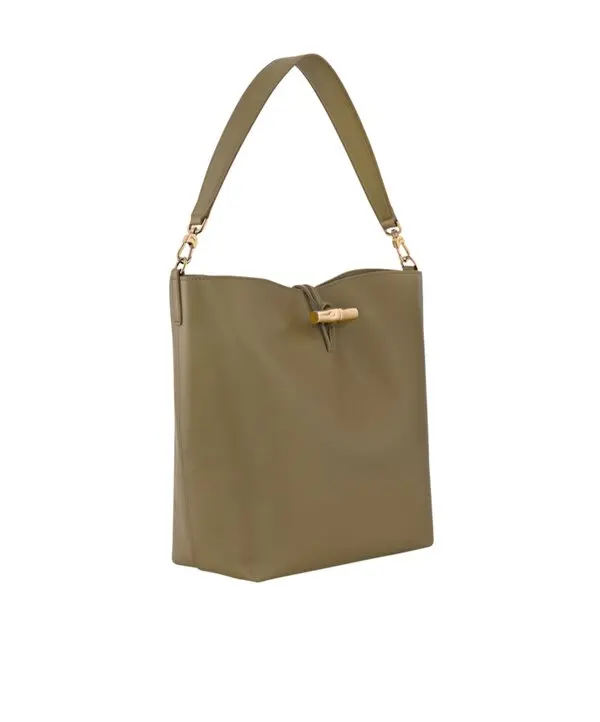 Longchamp Bamboo Clasp Leather Shoulder Bag