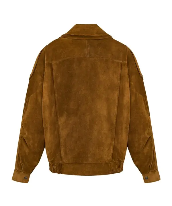 Saint Laurent Asymmetrical Zip Suede Jacket