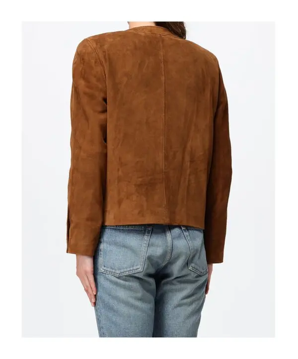 Saint Laurent Button-up Short Jacket - Brown