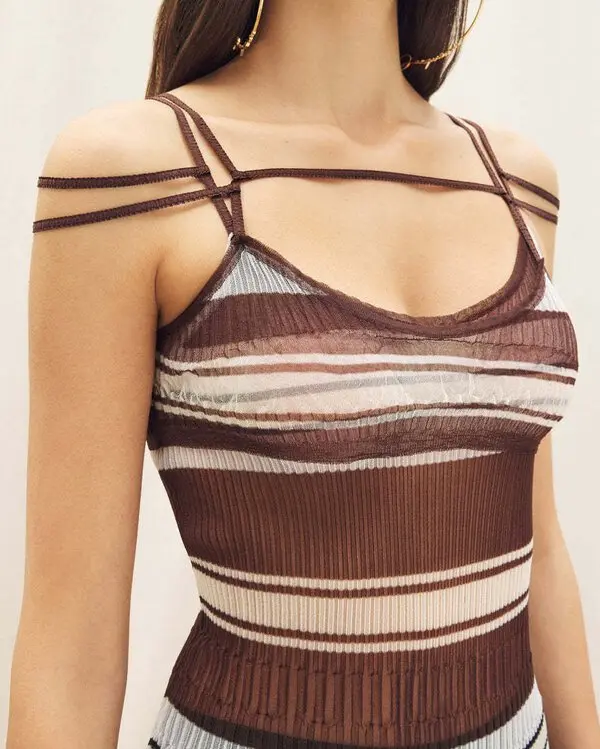 Jacquemus Sognu Striped Maxi Dress - Black